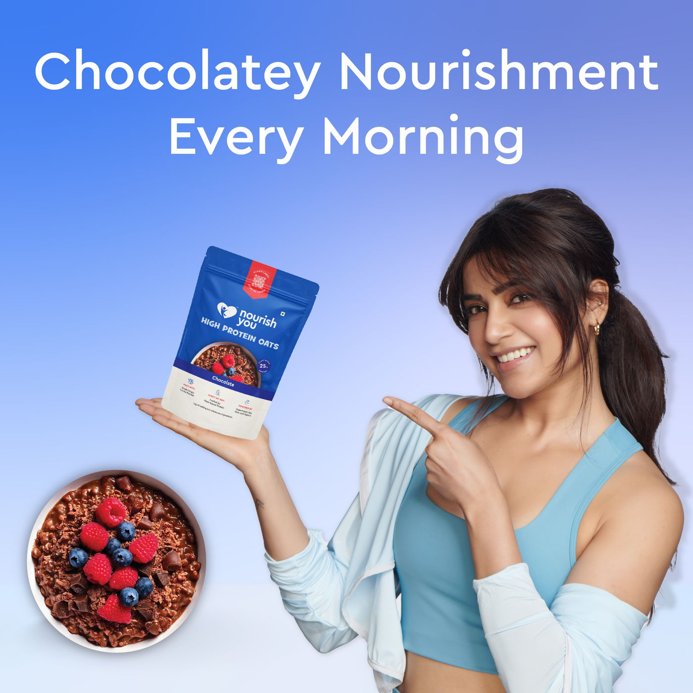 High Protein Oats - Chocolate | 25g Protein | Vegan No Whey Isolate ...