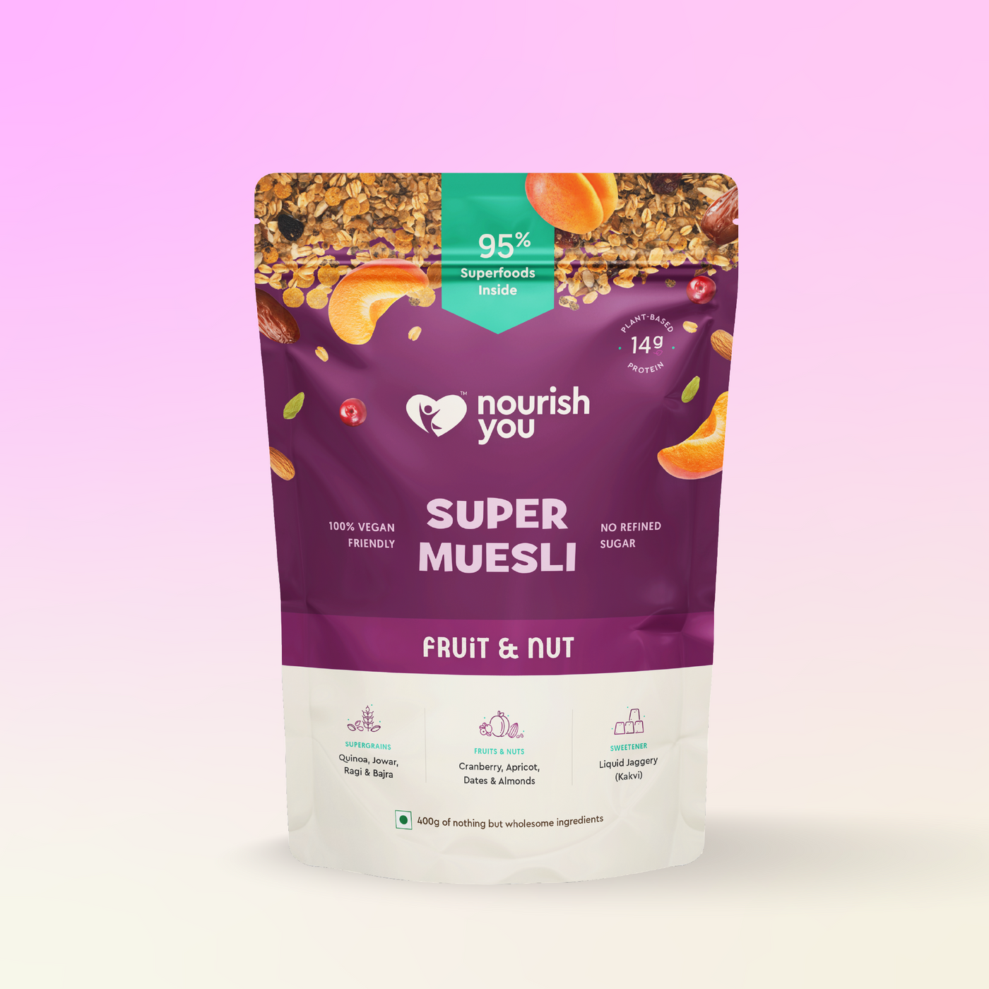 Super muesli - fruit & nut | 400g — Nourish You