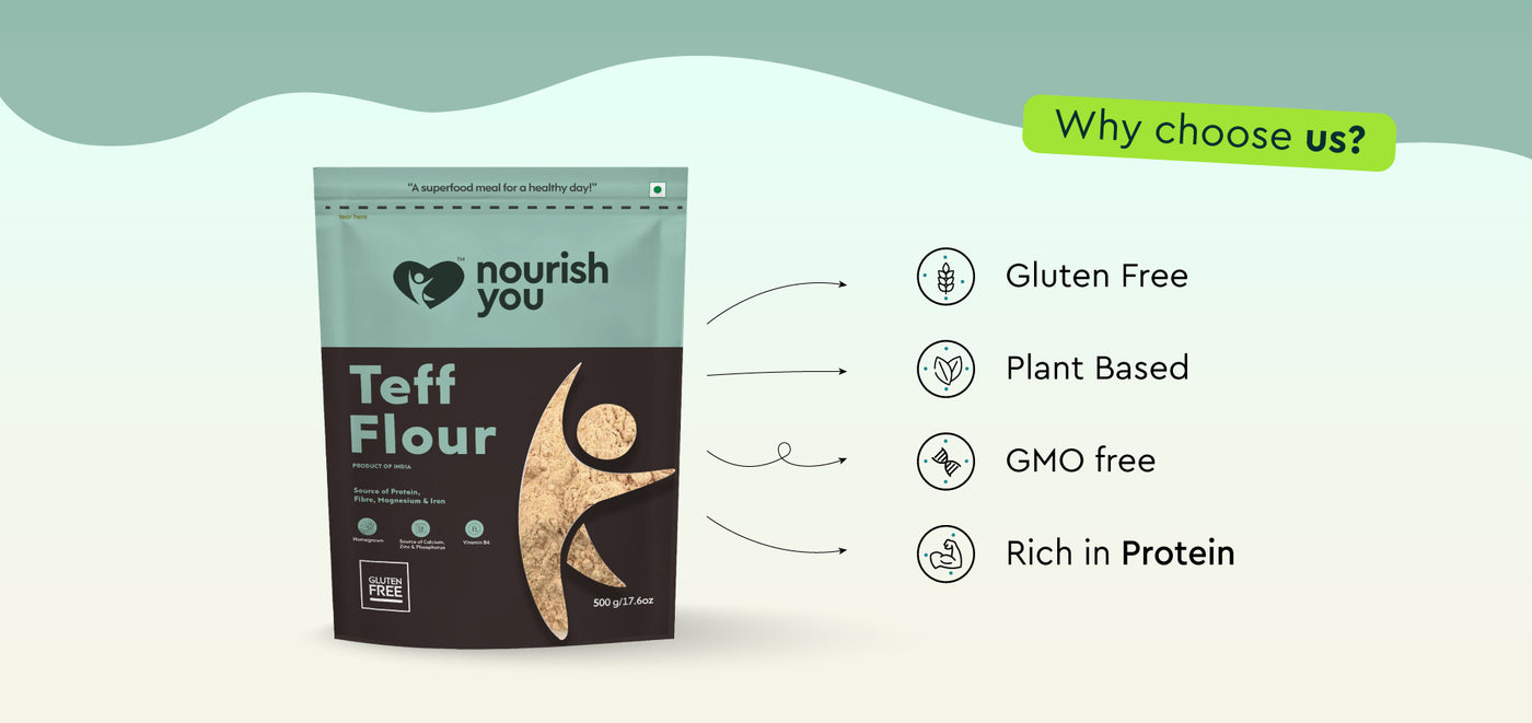 TEFF FLOUR | 500G - Fibre-rich and Gluten-free - Nourish You