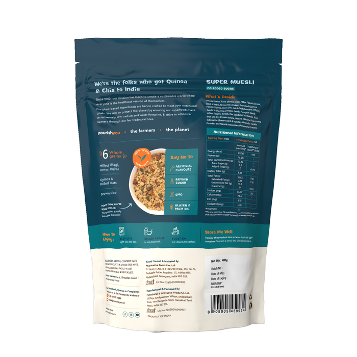Super muesli - no added sugar | 400g — Nourish You